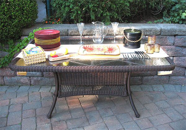 60x36 Rectangular Dining Set with 6-Cushioned Bistro Chairs