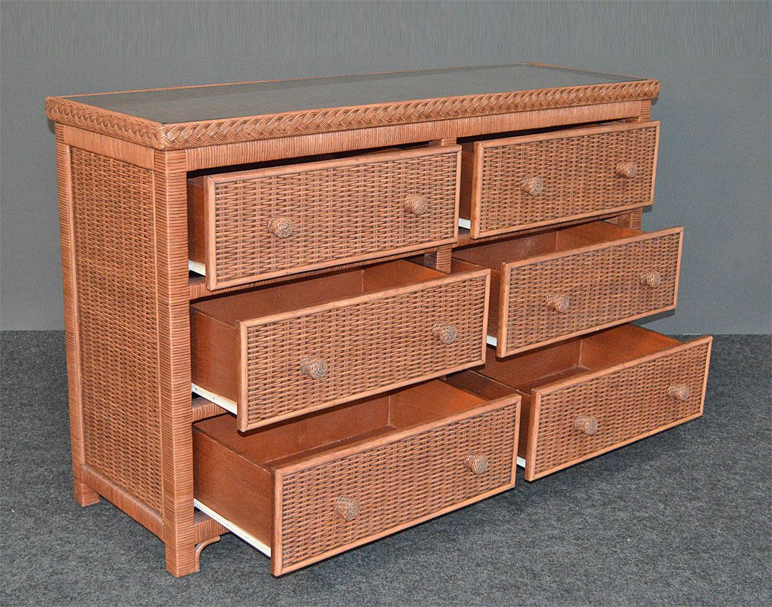 Wicker rattan dresser store