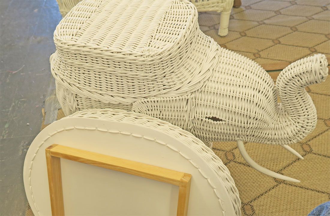 Wicker Elephant Table