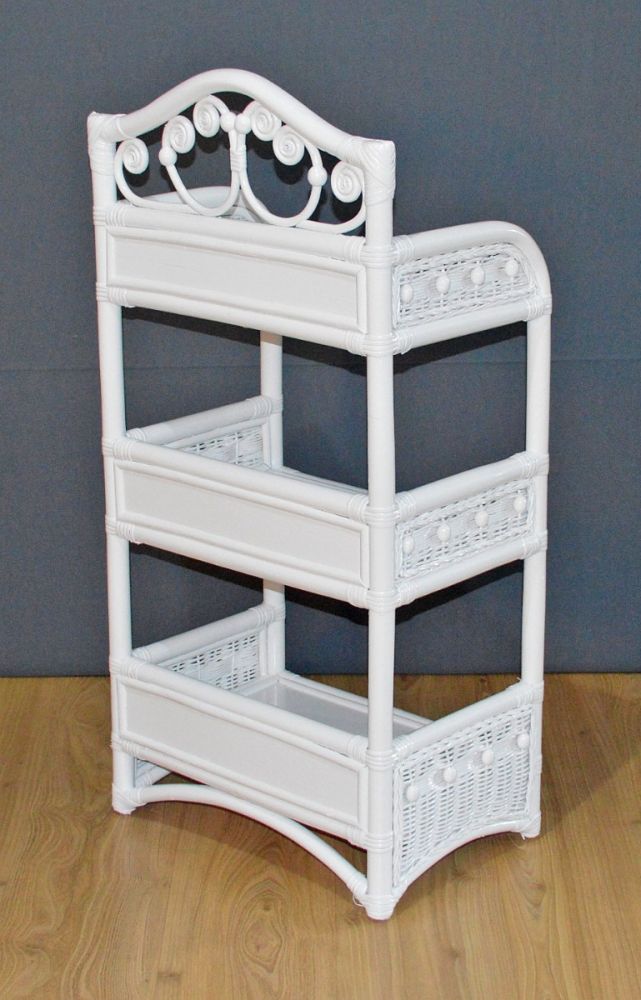 White wicker shelving unit store