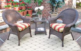 3 Piece Veranda High Back Chat Set (Square Table)