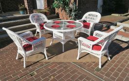 Madrid Resin Wicker Conversation Set with 19.5" High Cocktail Table