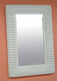 Rectangular Wicker Mirror